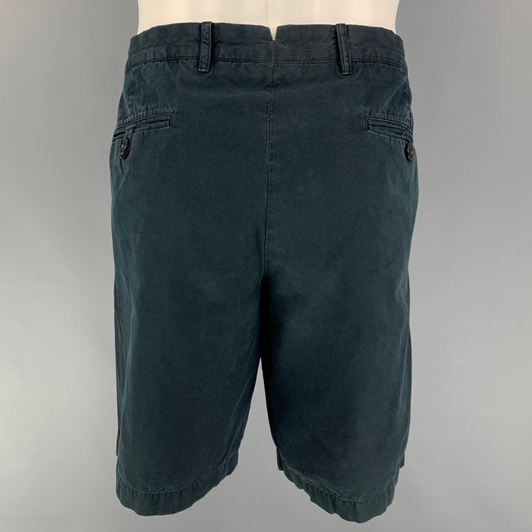 PRADA Size 38 Navy Cotton Zip Fly Shorts For Sale at 1stDibs