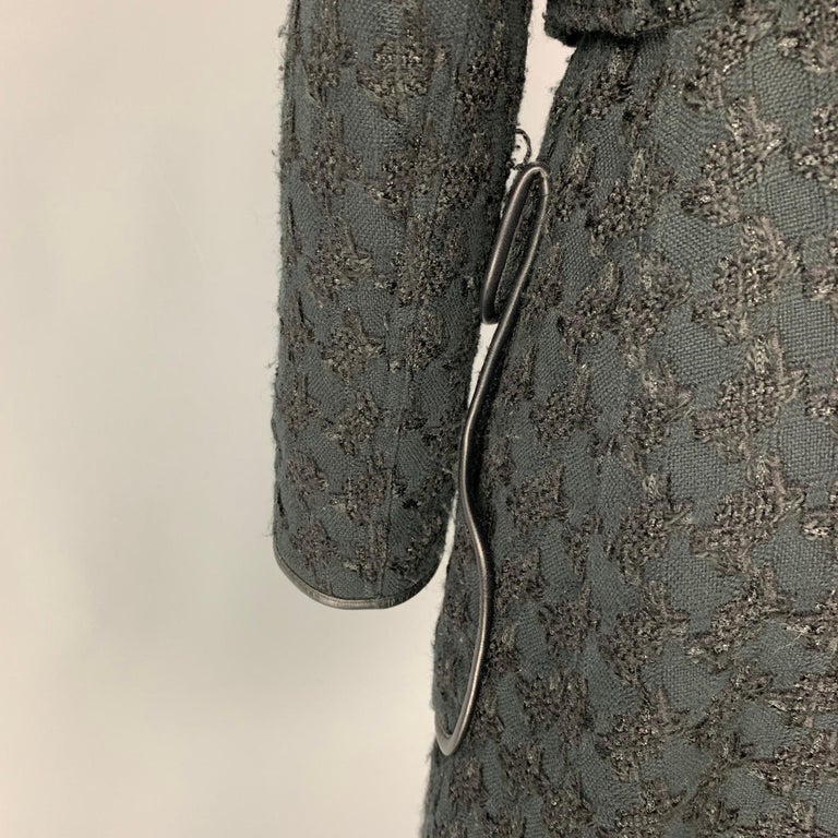 PRADA Size 4 Black Cotton Blend Textured Hidden Snaps Coat For Sale at ...