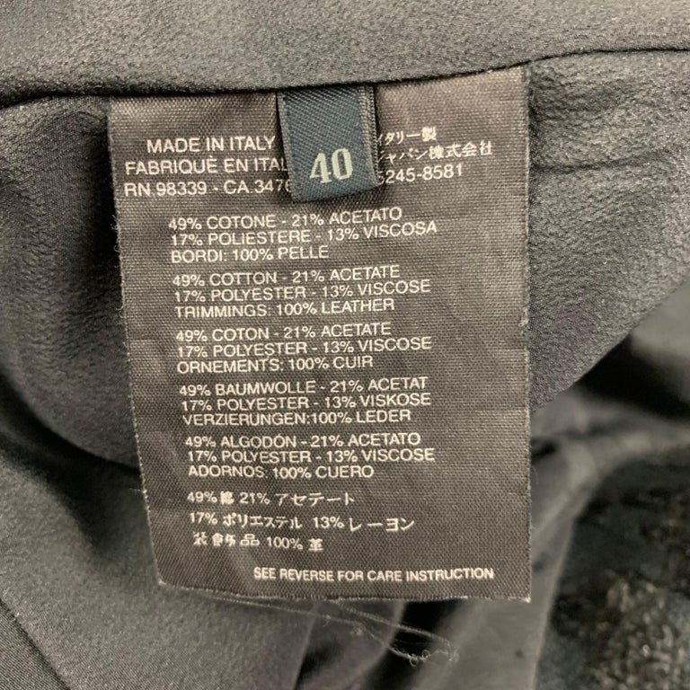 PRADA Size 4 Black Cotton Blend Textured Hidden Snaps Coat For Sale at ...