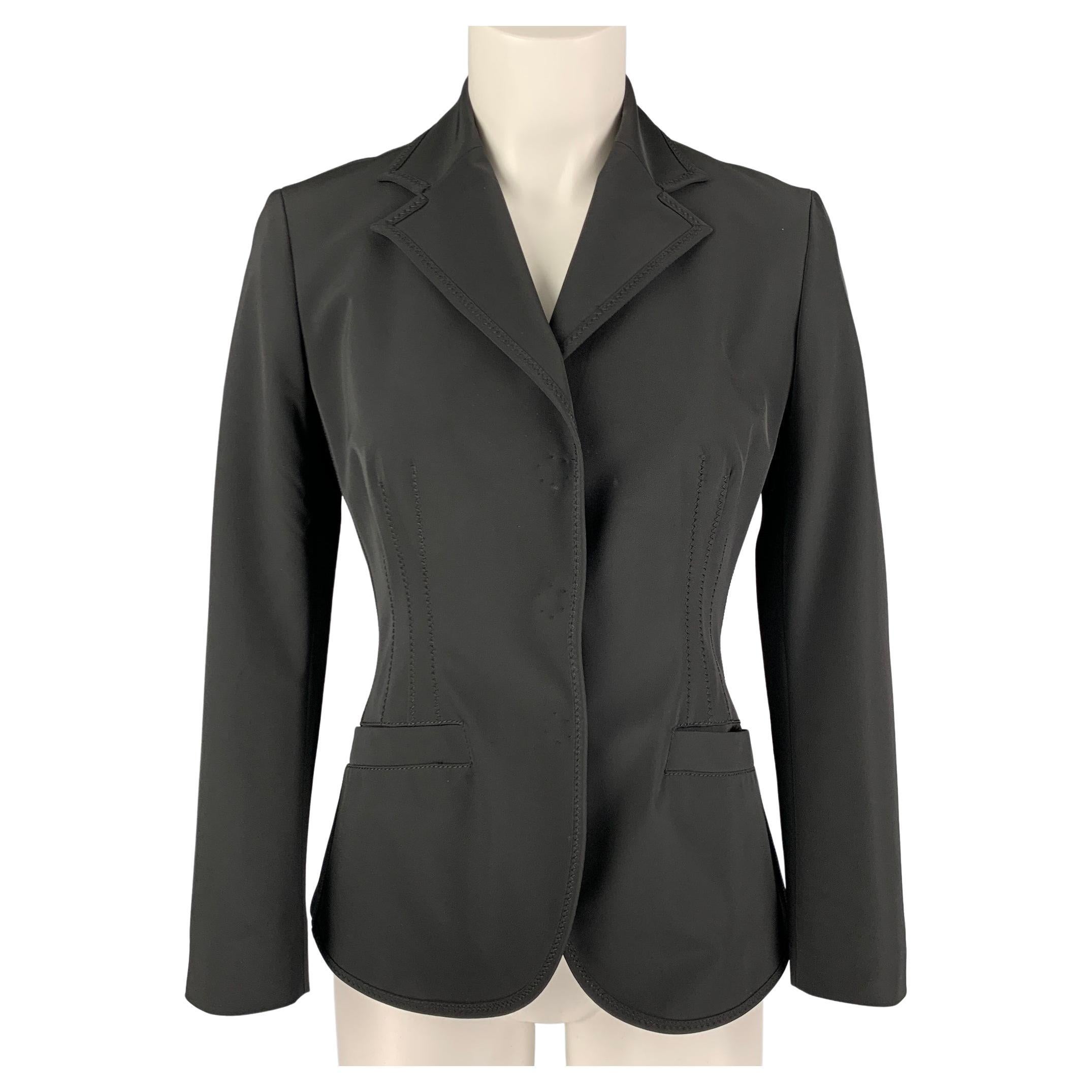 PRADA Size 4 Black Polyester Jacket For Sale at 1stDibs