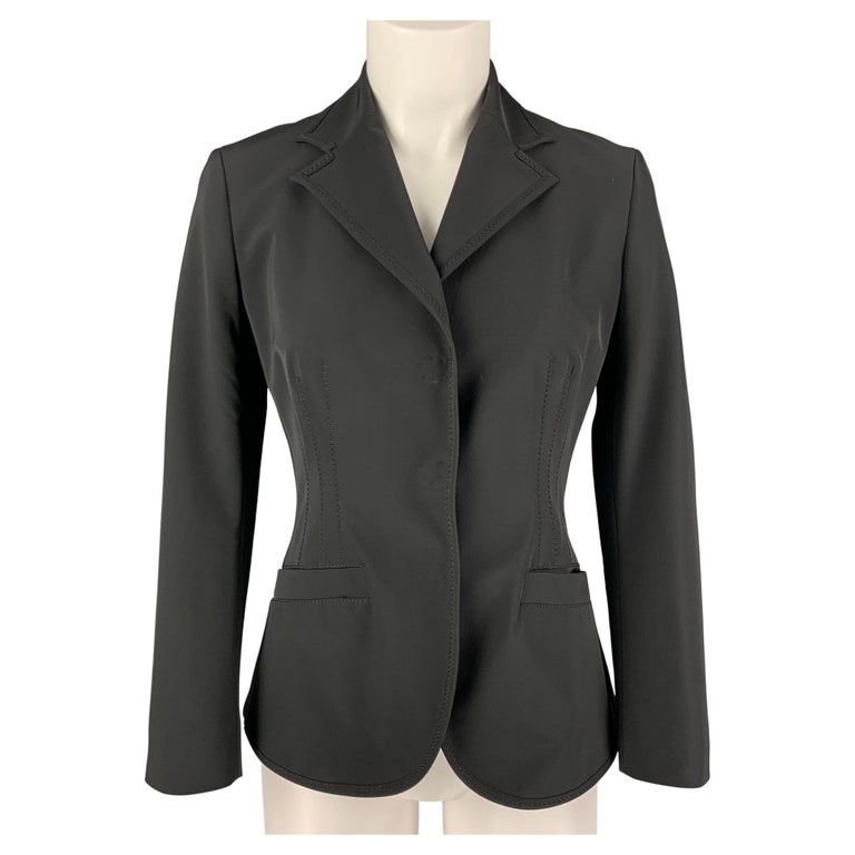PRADA Size 4 Black Polyester Jacket For Sale at 1stDibs
