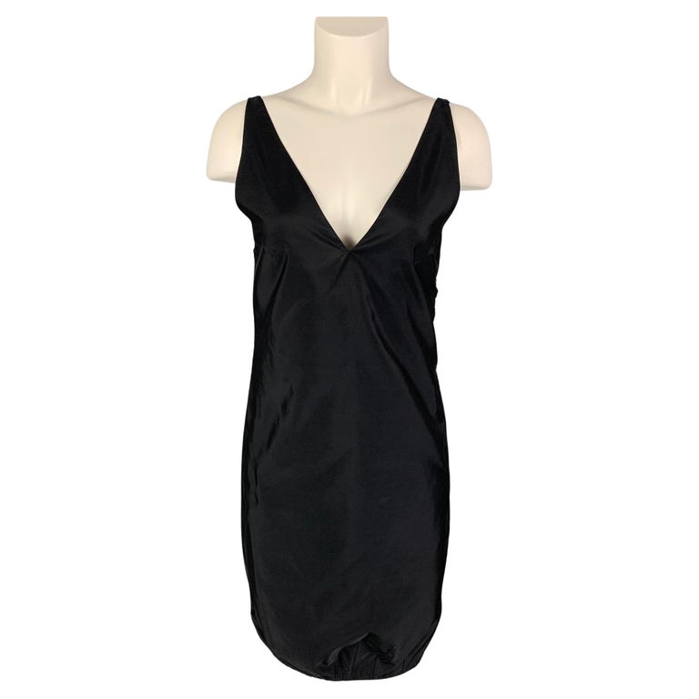 PRADA Size 4 Black Silk Sleeveless Cocktail Dress For Sale at 1stDibs
