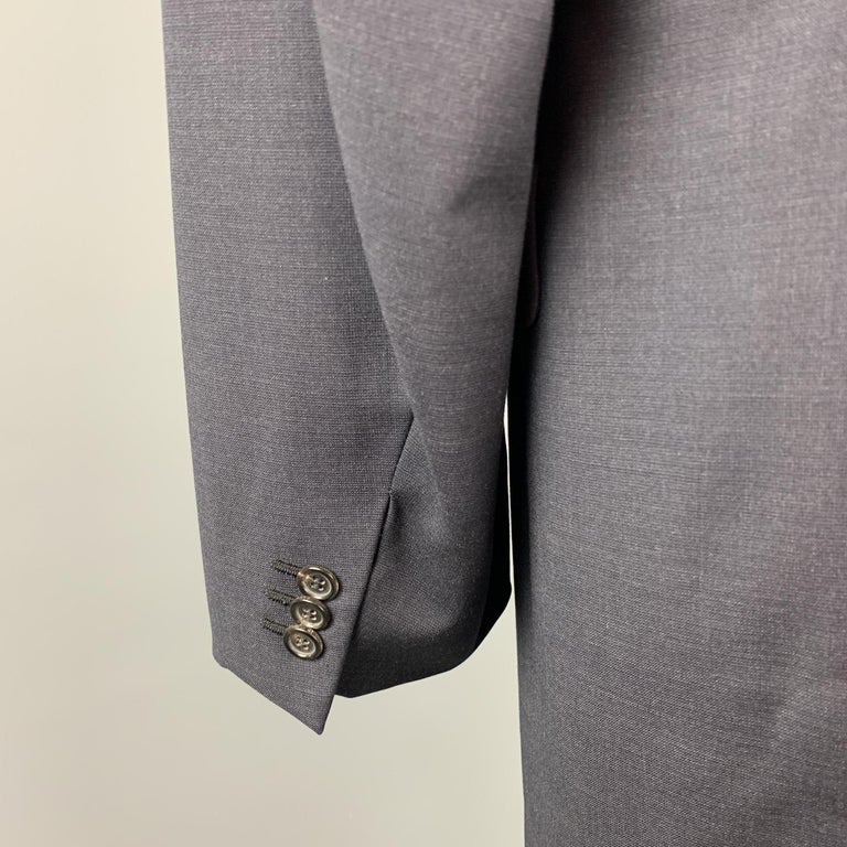 PRADA Size 48 Long Navy Wool Notch Lapel Suit For Sale at 1stDibs