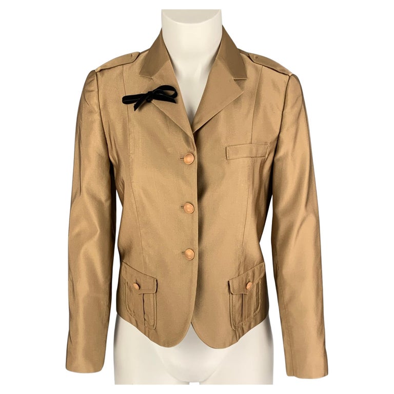 PRADA Size 6 Copper Wool Silk Single Breasted Jacket Blazer For Sale at ...