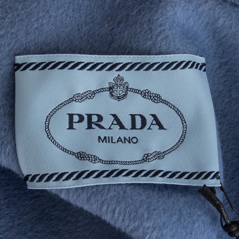 PRADA sky blue wool and angora Coat Jacket 40 S For Sale at 1stDibs