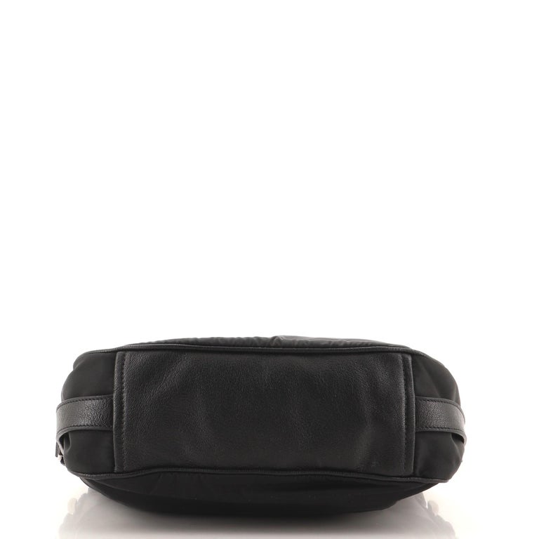 Prada Snap Zip Shoulder Bag Tessuto with Leather Medium For Sale at 1stDibs
