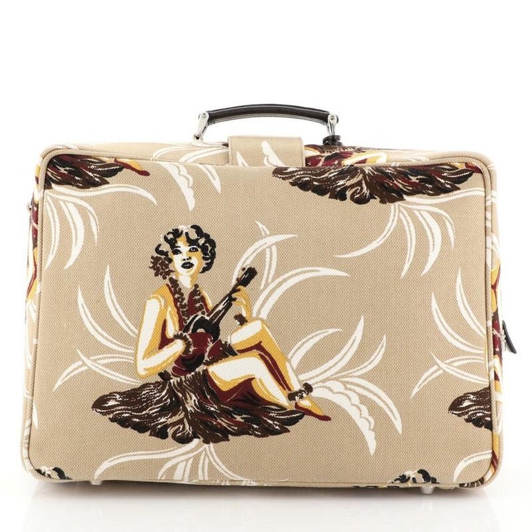 Prada Soft Trunk Bag Printed Canvas Large at 1stDibs | prada trunk bag