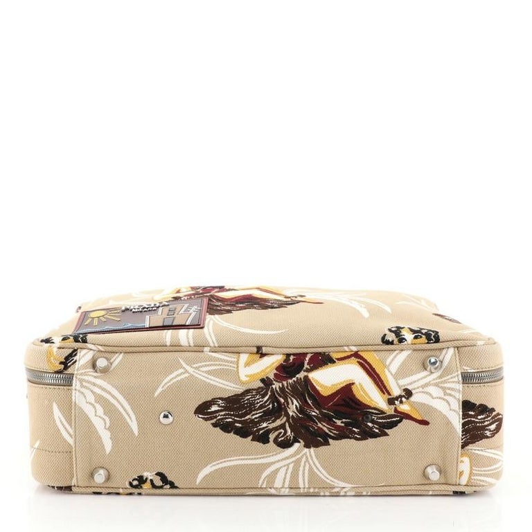 Prada Soft Trunk Bag Printed Canvas Large at 1stDibs | prada trunk bag