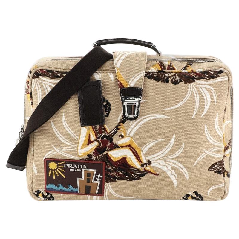 Prada Soft Trunk Bag Printed Canvas Large at 1stDibs | prada trunk bag