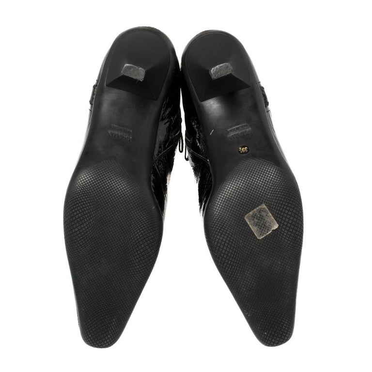 Prada Sport Black Patent Leather And Fabric Mid-Length Boots Size 39.5 ...