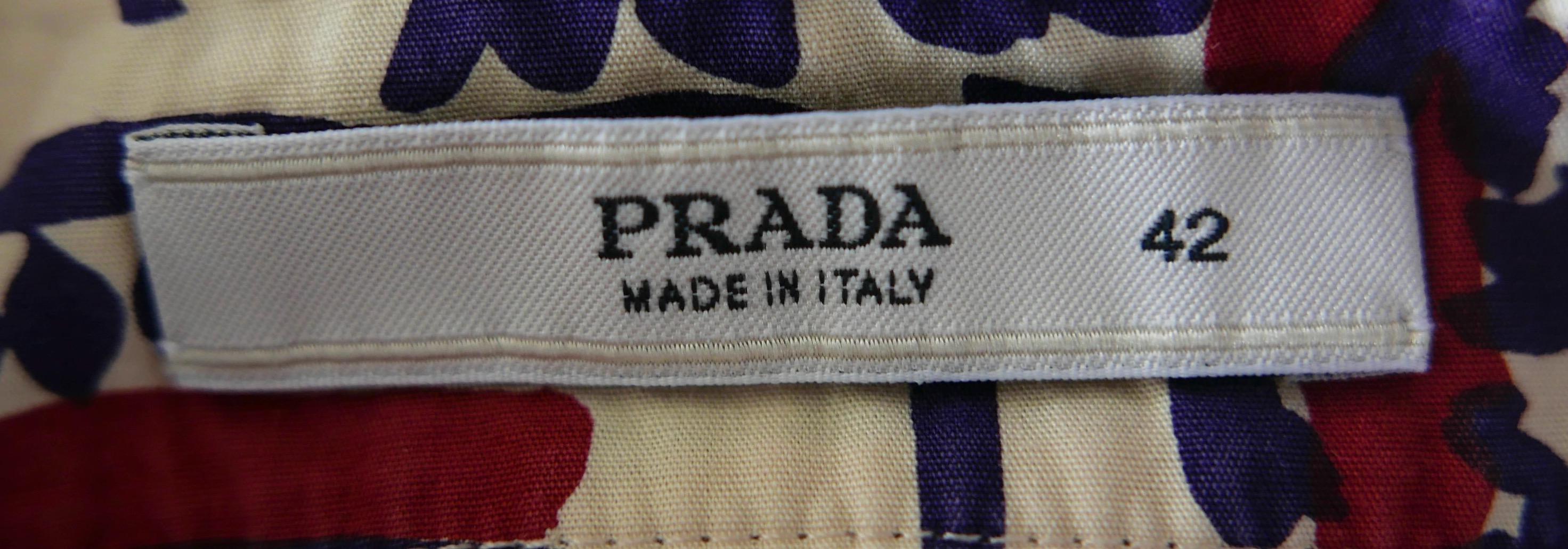 Prada Spring 2004 Mediterranean Print Shirt For Sale at 1stDibs