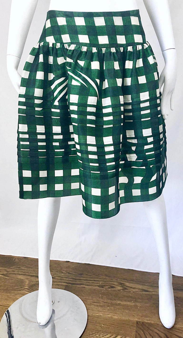 Prada Spring 2008 Runway Fairy Collection Green + White A - Line Skirt ...