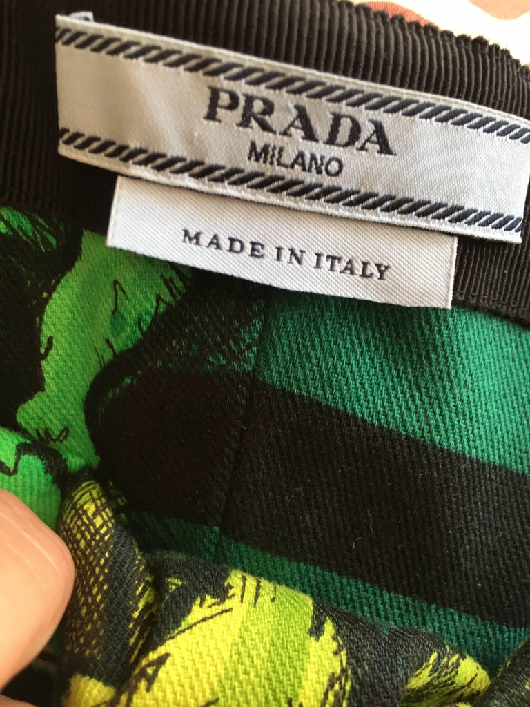 Prada Spring 2011 Baroque Stripe Cherub Strapless Dress For Sale at 1stDibs