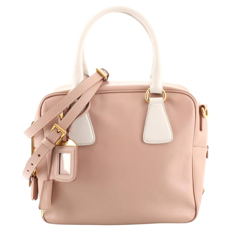 Prada Square Bauletto Bag Saffiano Leather Small For Sale at 1stDibs