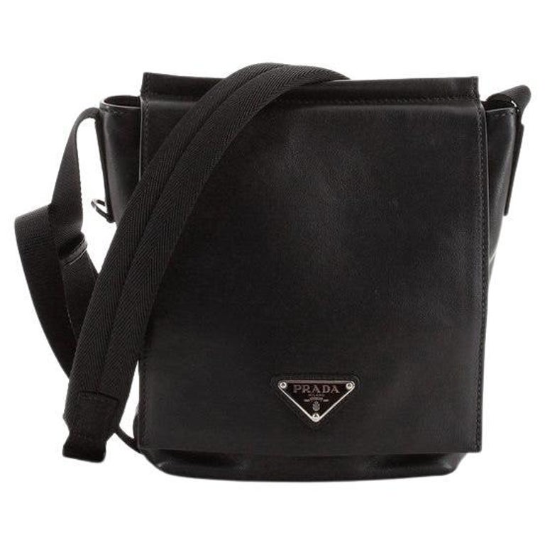 Prada Square Flap Messenger Bag City Calf Small at 1stDibs