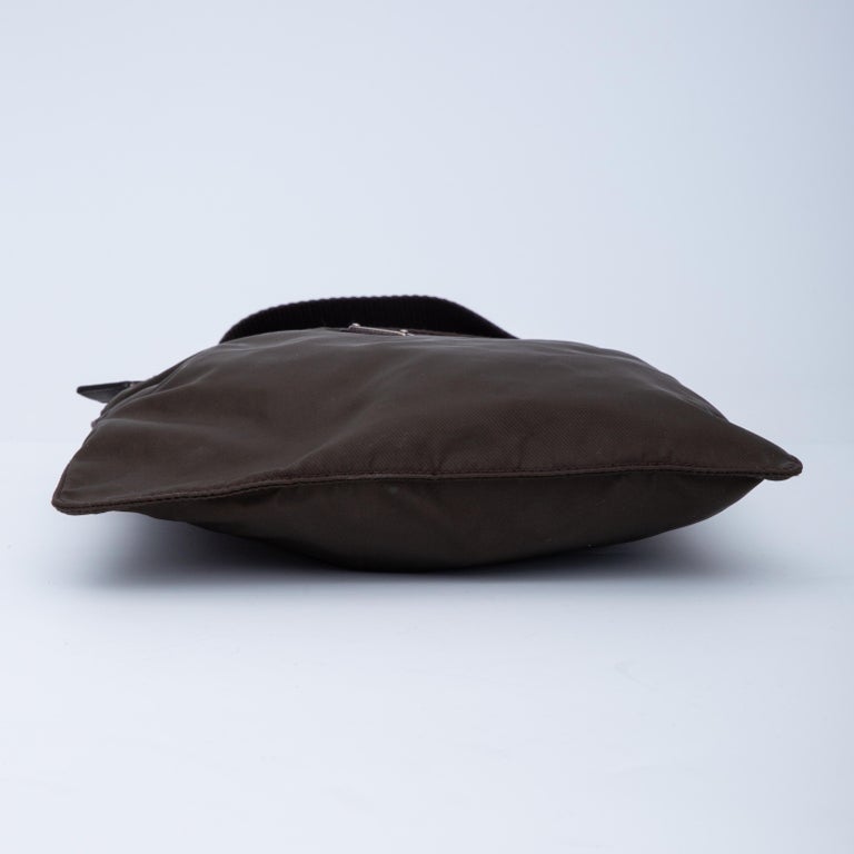 Prada Square Nylon Dark Green Crossbody Bag For Sale at 1stDibs