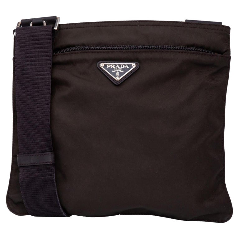 Prada Square Nylon Dark Green Crossbody Bag For Sale at 1stDibs