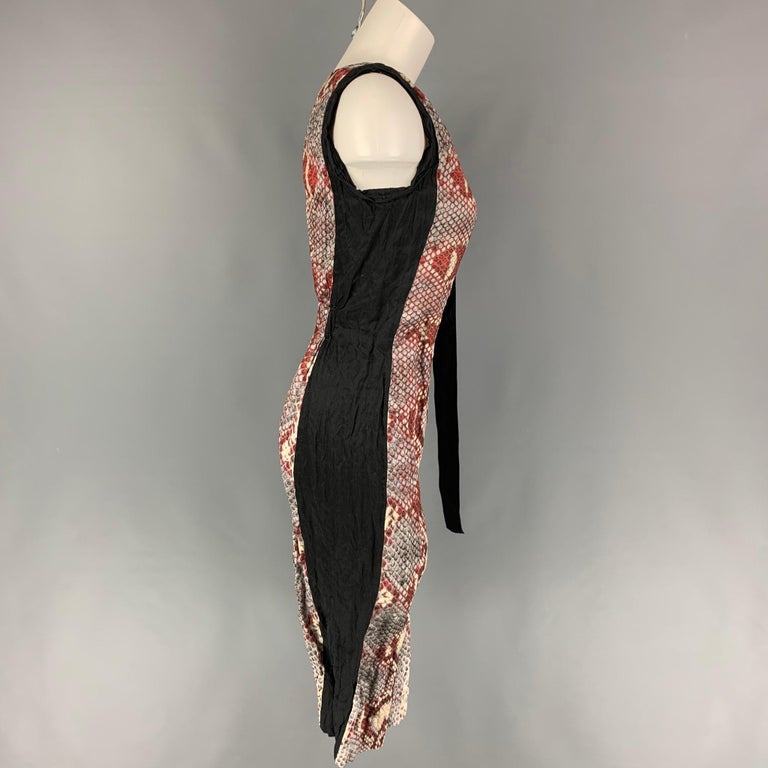 PRADA SS 09 Size 4 Burgundy Black Snake Skin Print Dress at 1stDibs