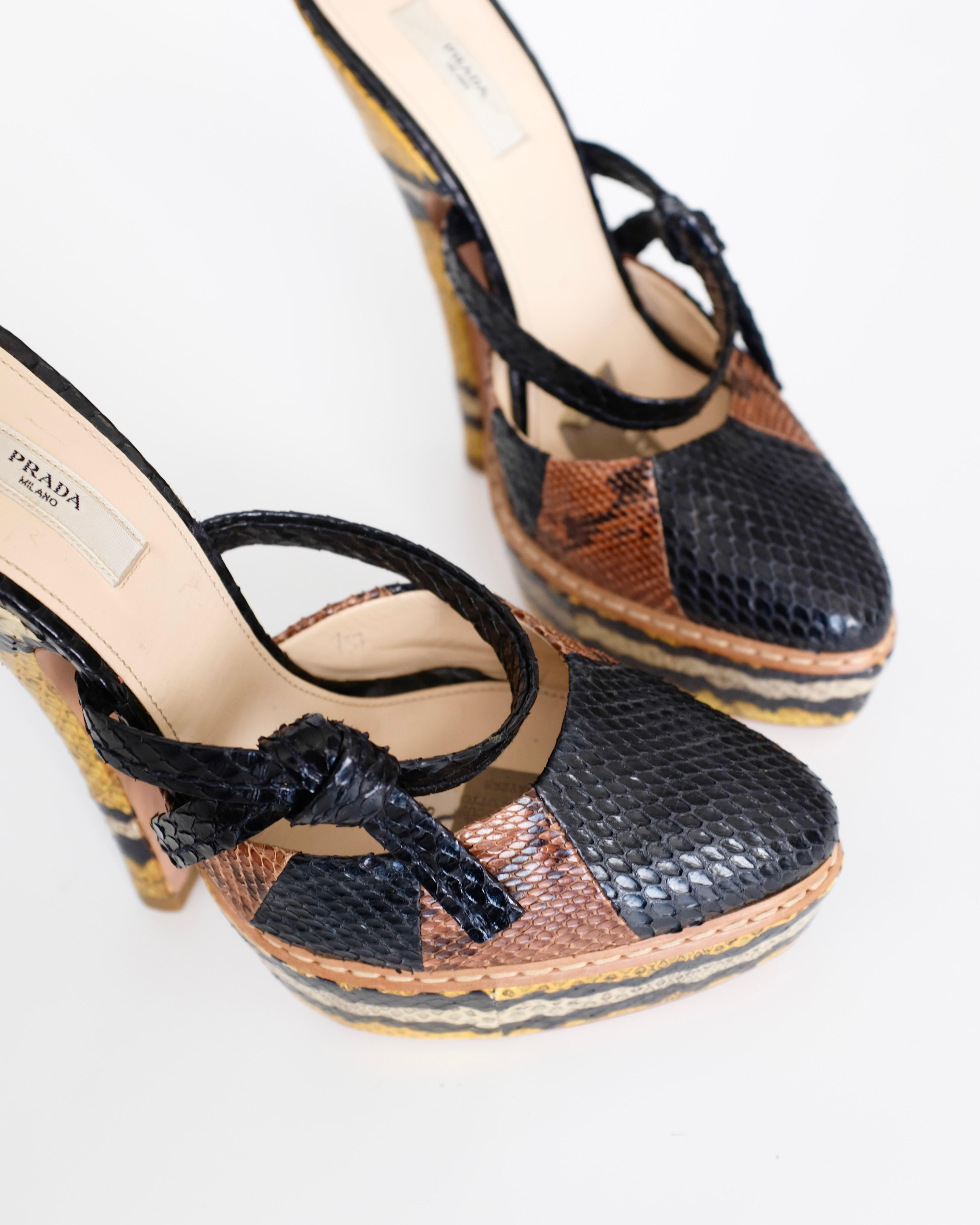 Prada SS2009 Original Runway Height Python Platform Mules (37) For Sale ...