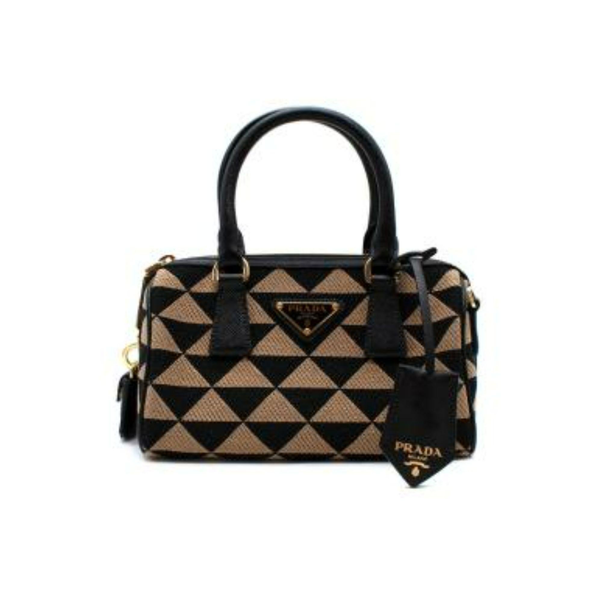 Prada Symbole Embroidered Fabric Top-Handle Bag at 1stDibs | prada ...