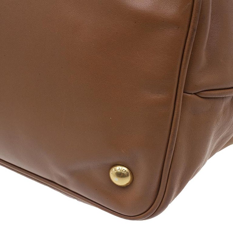 Prada Tan Soft Calf Leather Tote at 1stDibs