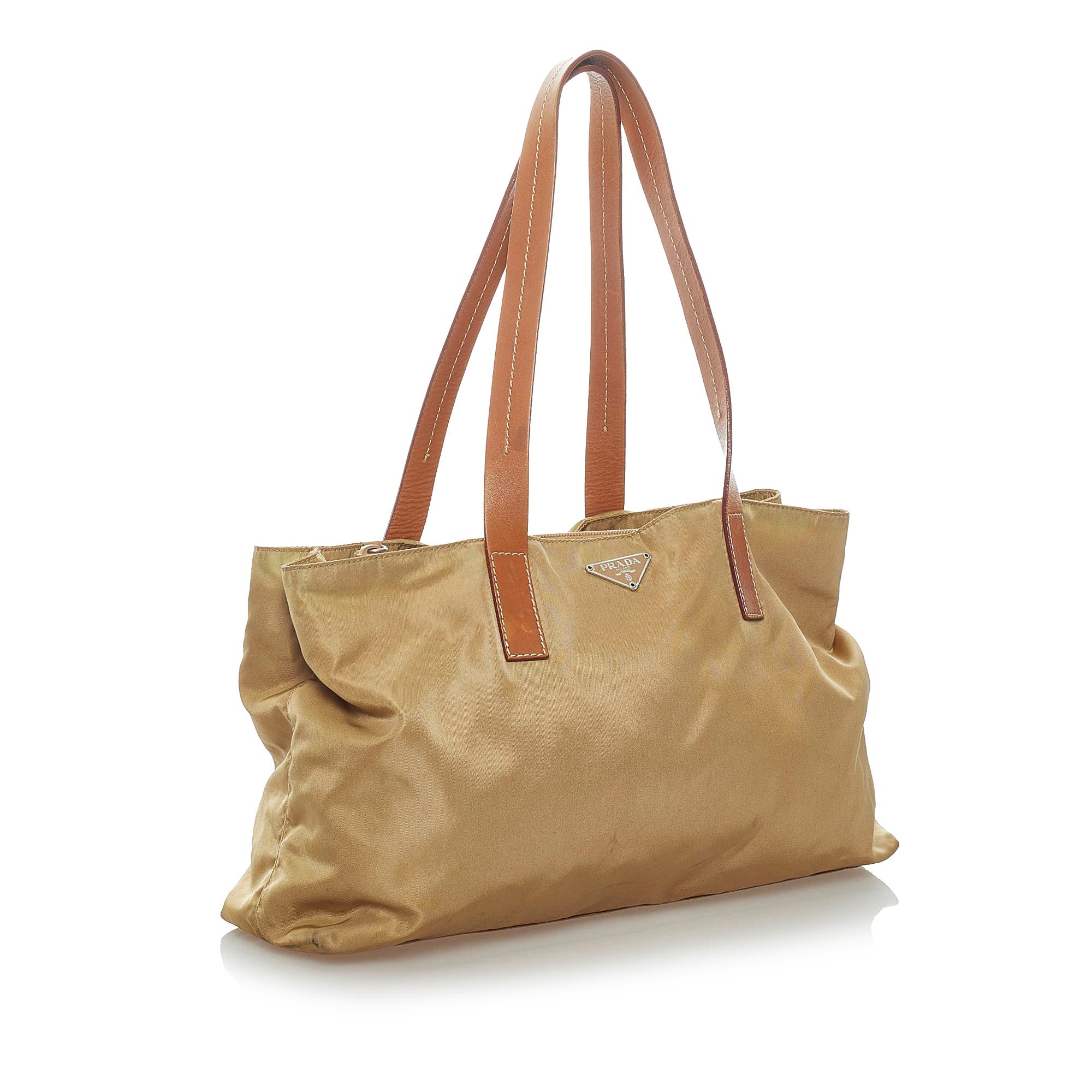 Prada Tan Tessuto Shoulder Bag For Sale at 1stDibs