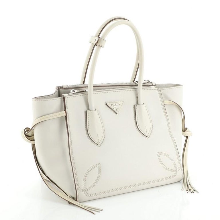 Prada Tassel Twin Pocket Tote City Calf Small at 1stDibs