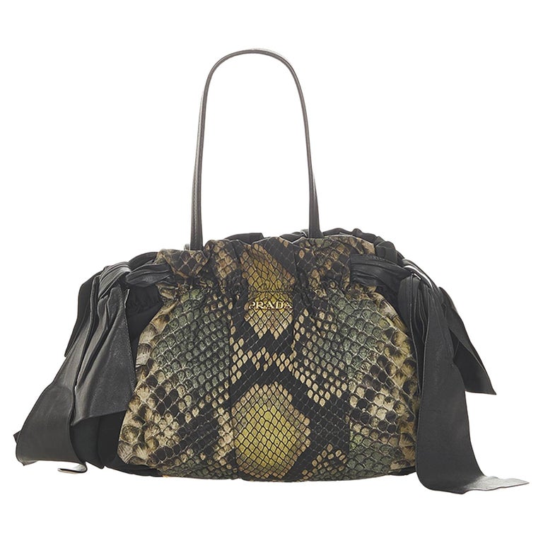 Prada Tessuto Pynthon Print Shoulder Bag For Sale at 1stDibs