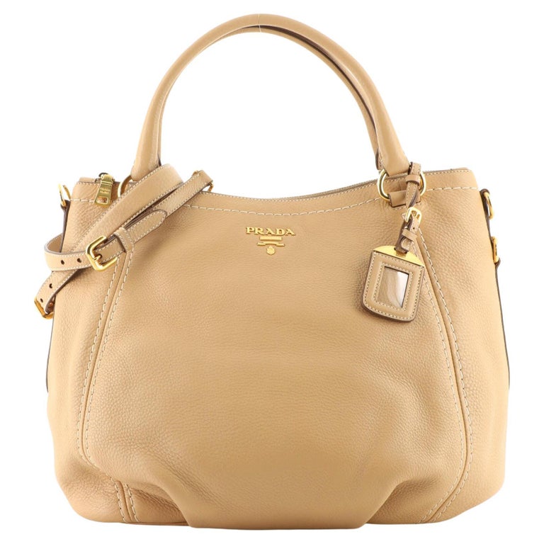 Prada Top Zip Convertible Tote Vitello Daino Large at 1stDibs