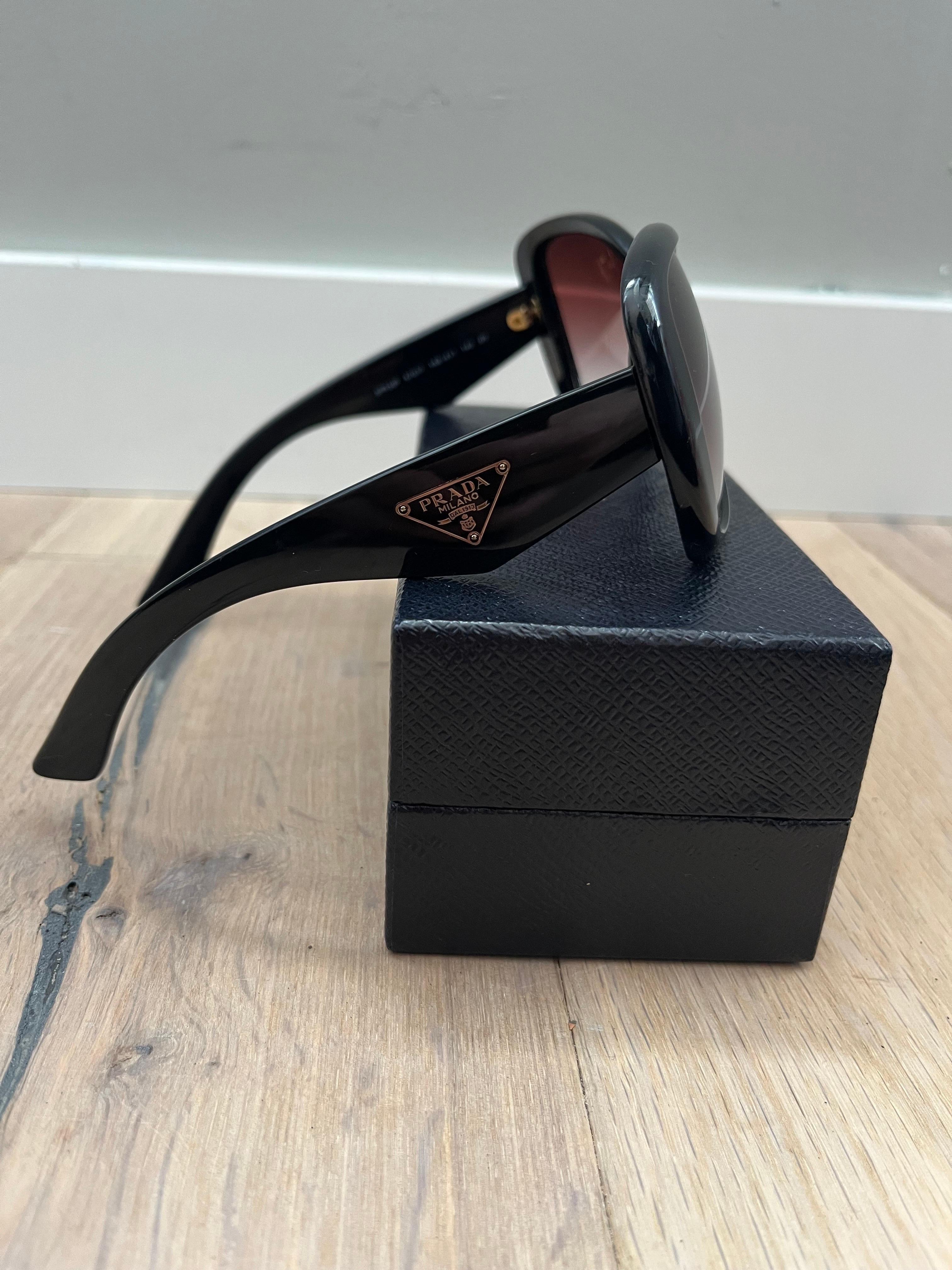 Prada Triangle Logo Mask Black Sunglasses For Sale at 1stDibs