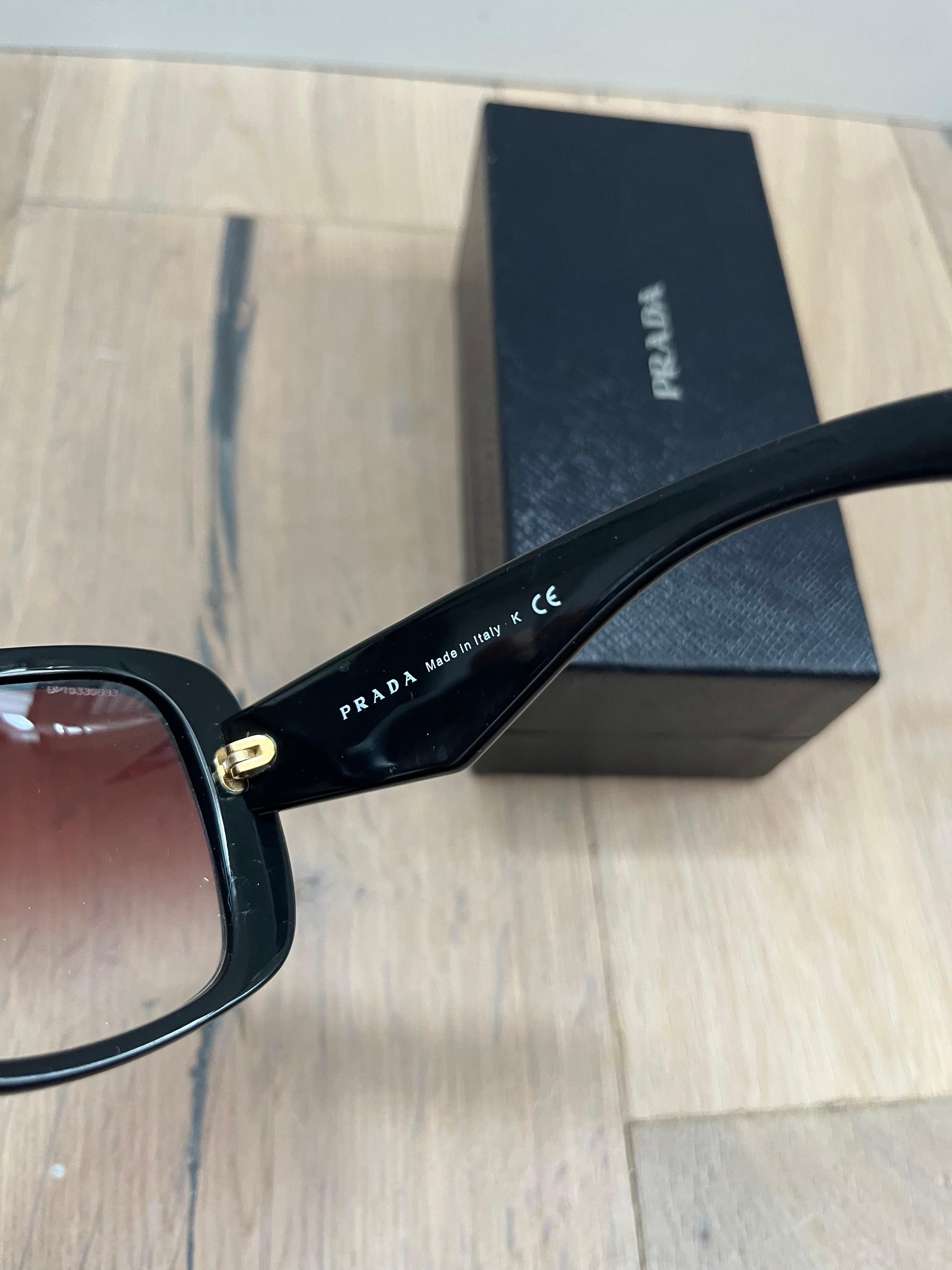 Prada Triangle Logo Mask Black Sunglasses For Sale at 1stDibs