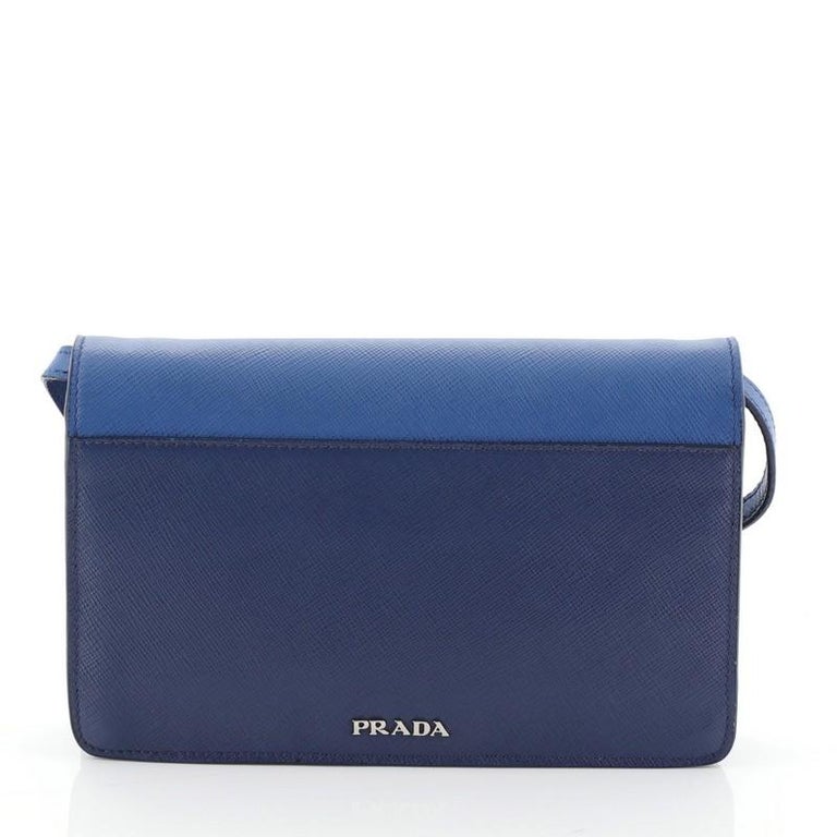 Prada Turn Lock Wallet Crossbody Saffiano Leather Small at 1stDibs