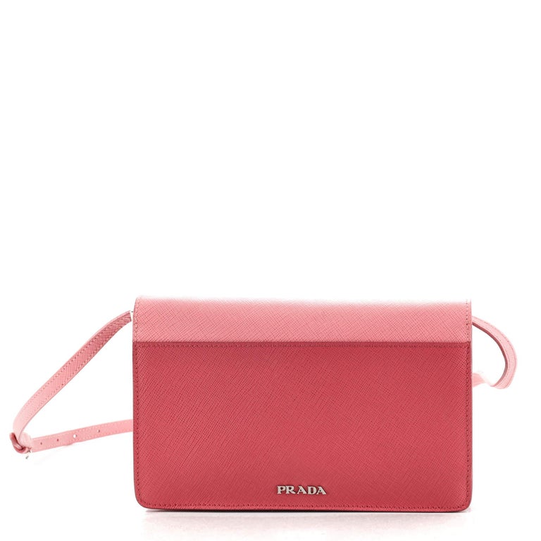 Prada Turn Lock Wallet Crossbody Saffiano Leather Small at 1stDibs