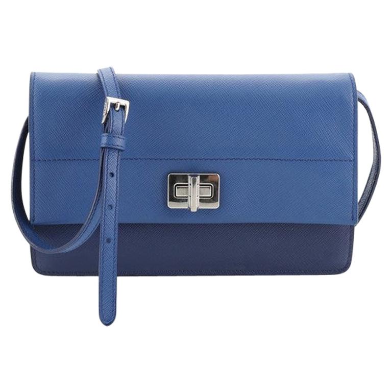 Prada Turn Lock Wallet Crossbody Saffiano Leather Small at 1stDibs