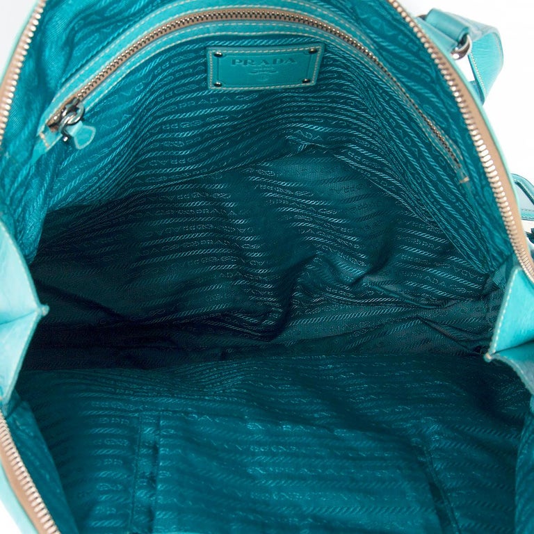 PRADA turquoise blue leather NEW LOOK BAULETTO Shoulder Bag For Sale at ...