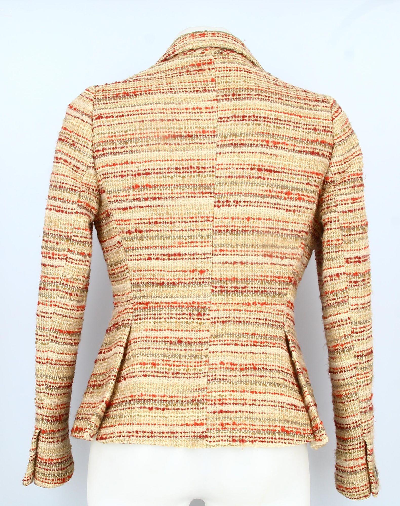 Prada Tweed Suit Jacket Pink For Sale at 1stDibs