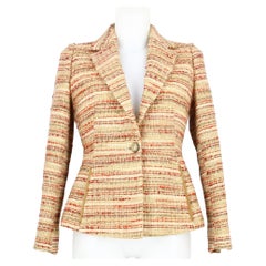 Prada Tweed Suit Jacket Pink For Sale at 1stDibs