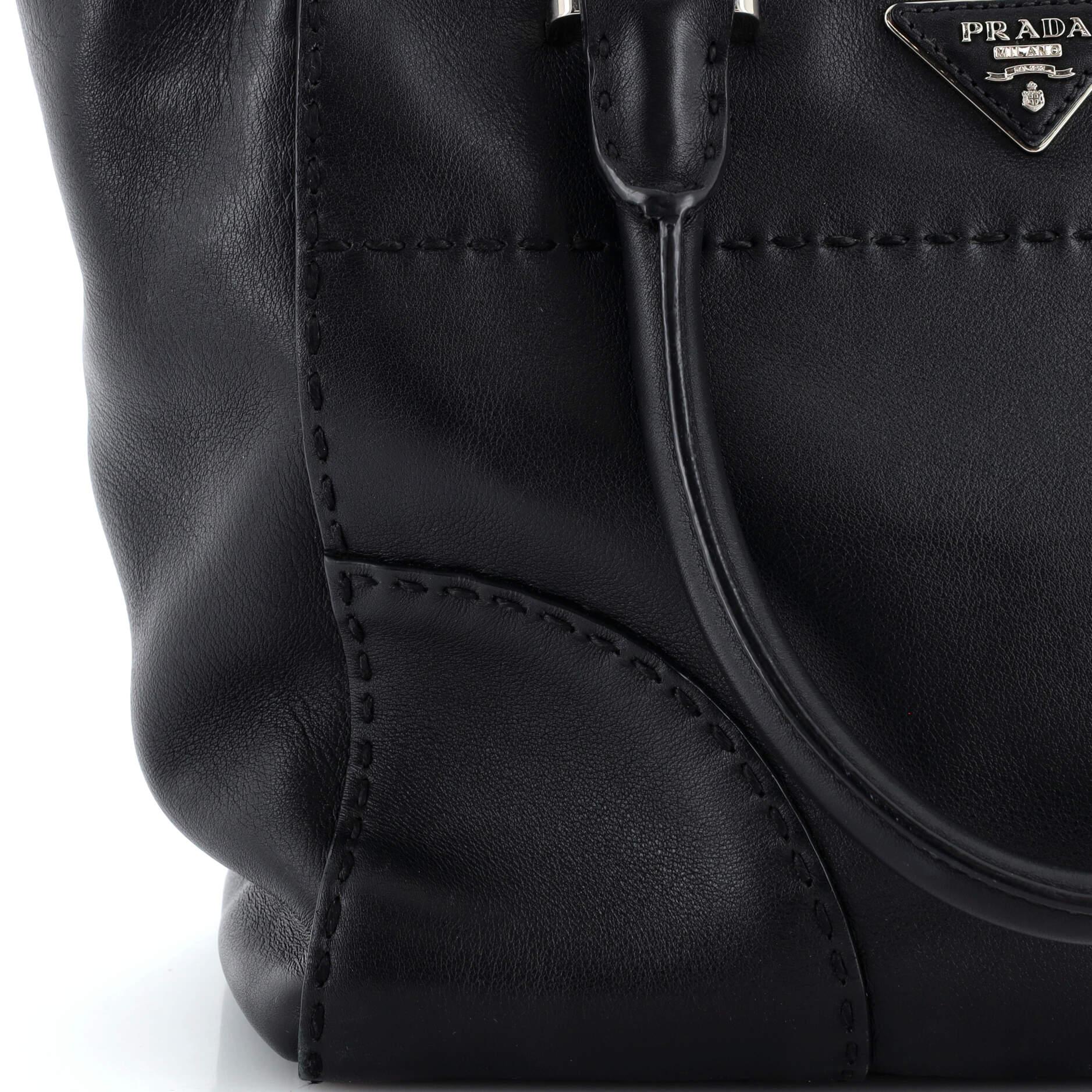 Prada Twin Pocket Tote Stitched City Calf Small For Sale at 1stDibs