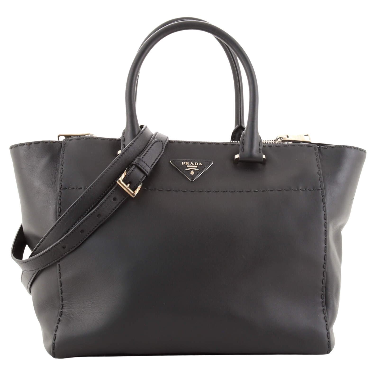 Prada Double Zip Lux Tote Saffiano Leather Medium at 1stDibs