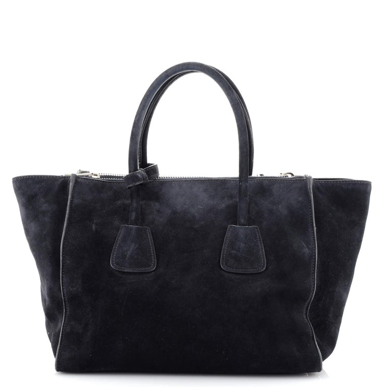 Prada Twin Pocket Tote Suede Medium at 1stDibs