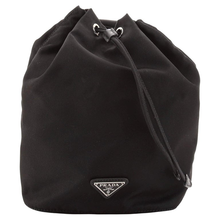 Prada Vela Drawstring Bucket Pouch Tessuto Small at 1stDibs
