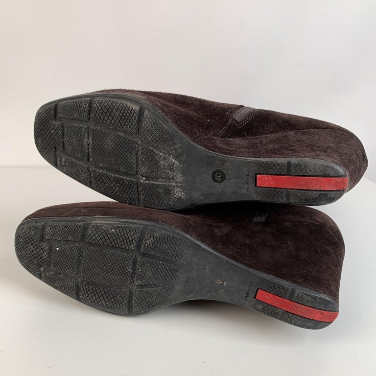 Prada Vintage Brown Suede Wedges Boots Size 40 For Sale at 1stDibs ...