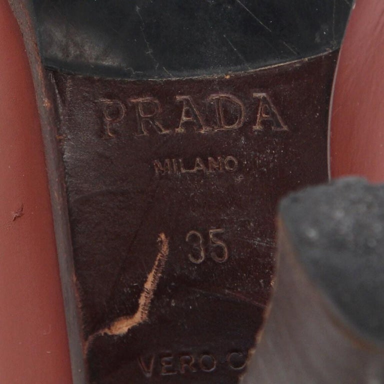 Prada Vintage copper-colored calfskin 2000s pumps For Sale at 1stDibs