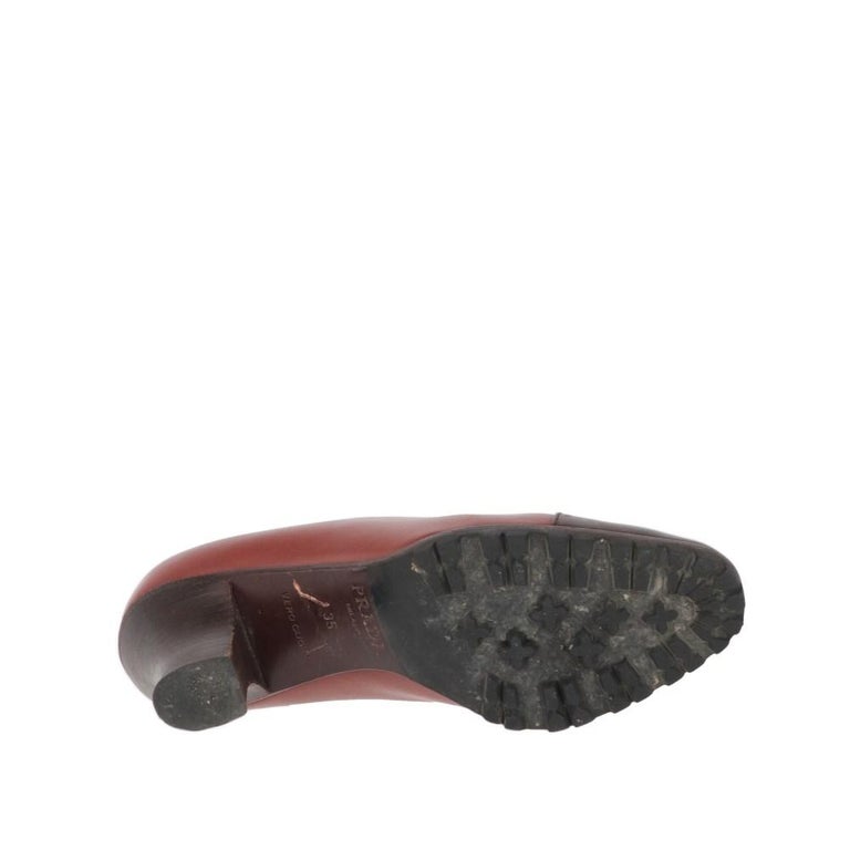 Prada Vintage copper-colored calfskin 2000s pumps For Sale at 1stDibs