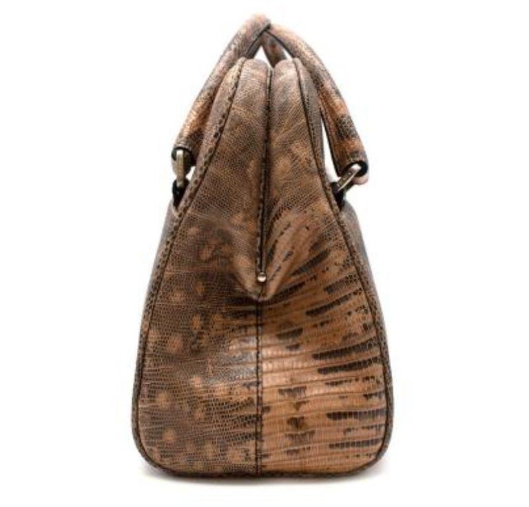 Prada Vintage Lizard Embossed Handbag For Sale at 1stDibs
