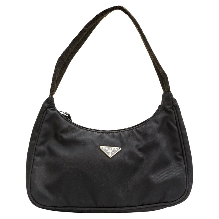 Prada Vintage Mini Black Nylon Original Hobo Bag Re Edition at 1stDibs