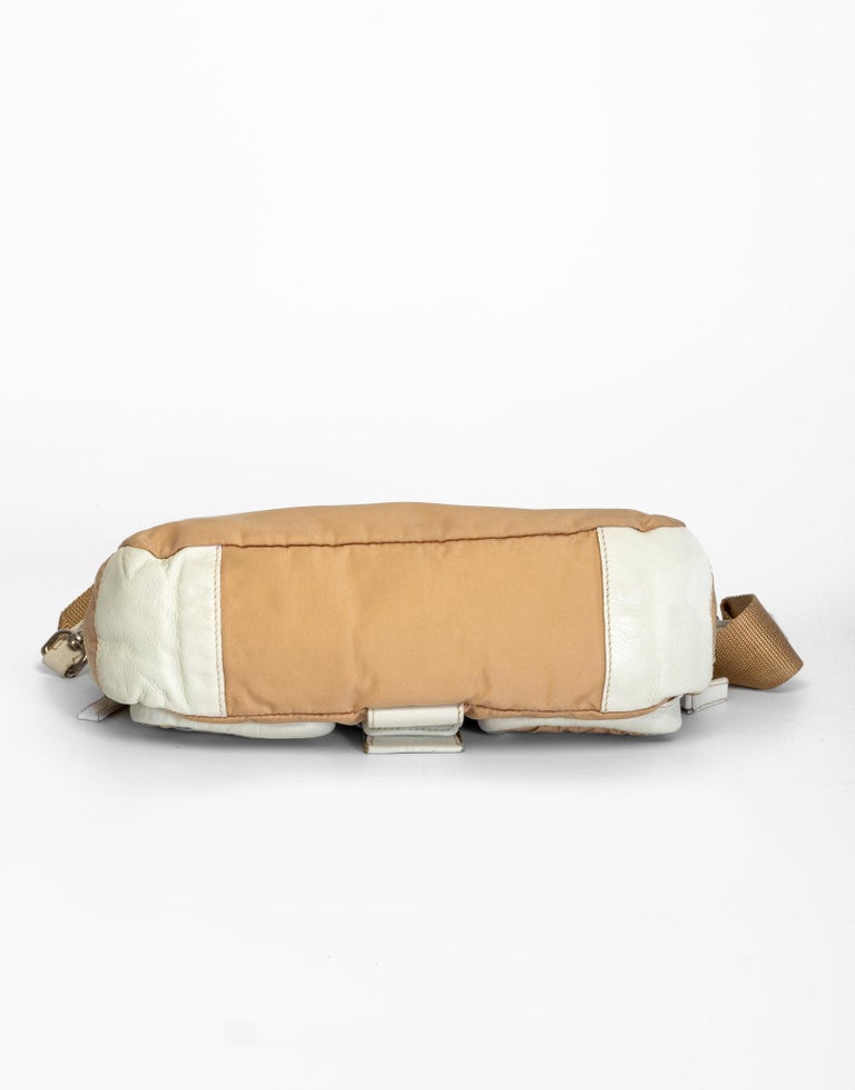 Prada Vintage Tessuto Buckle Beige Crossbody Bag For Sale at Prada Vintage Tessuto Buckle Beige Crossbody Bag For Sale at