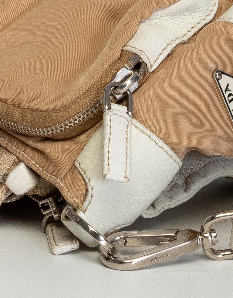 Prada Vintage Tessuto Buckle Beige Crossbody Bag For Sale at Prada Vintage Tessuto Buckle Beige Crossbody Bag For Sale at