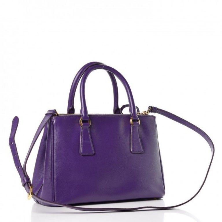 Prada Violet Small Galleria Double Zip tote For Sale at 1stDibs