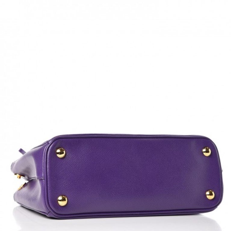 Prada Violet Small Galleria Double Zip tote For Sale at 1stDibs